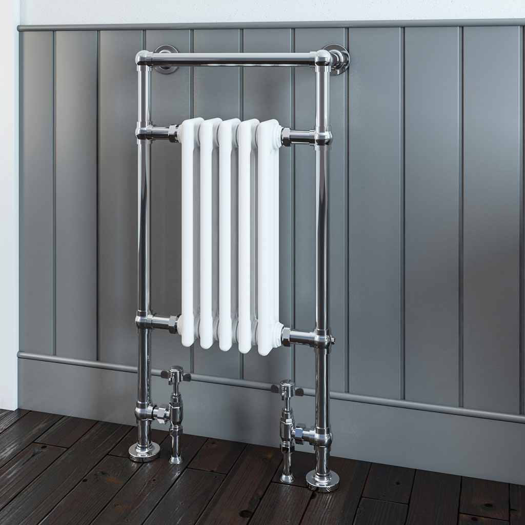 Eastbrook Avon 960 x 500 Traditional White and Chrome Radiator | Modern ...