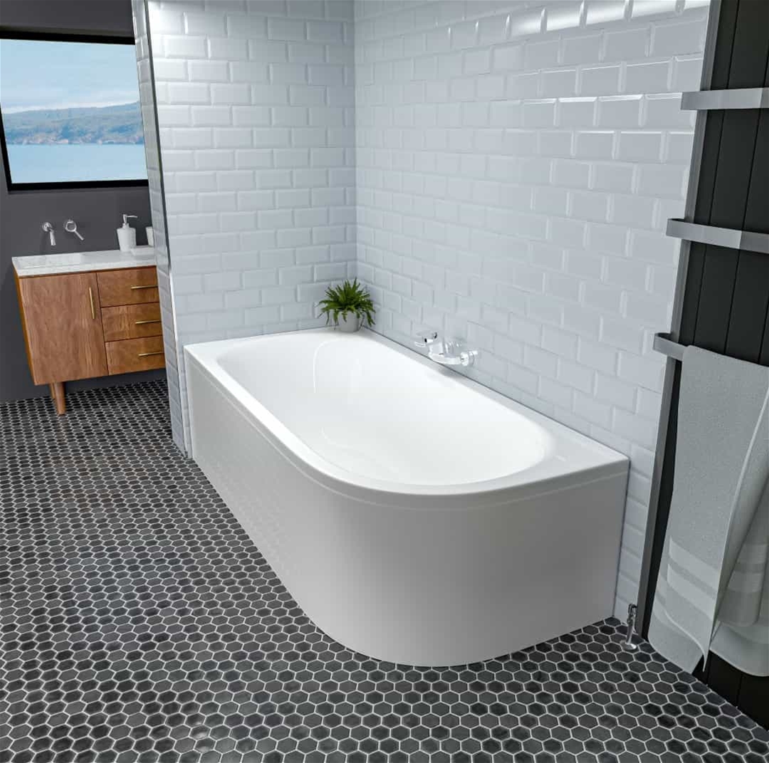 Biscay Double Ended Bath 1700x750 LH 5mm | Modern Living