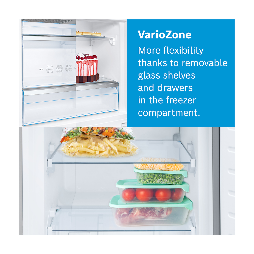 Bosch KGN49XWEA, Free-standing fridge-freezer with freezer at bottom ...