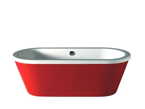 Carron - Carronite Halcyon Freestanding Bath 1750x800mm - White/Red ...