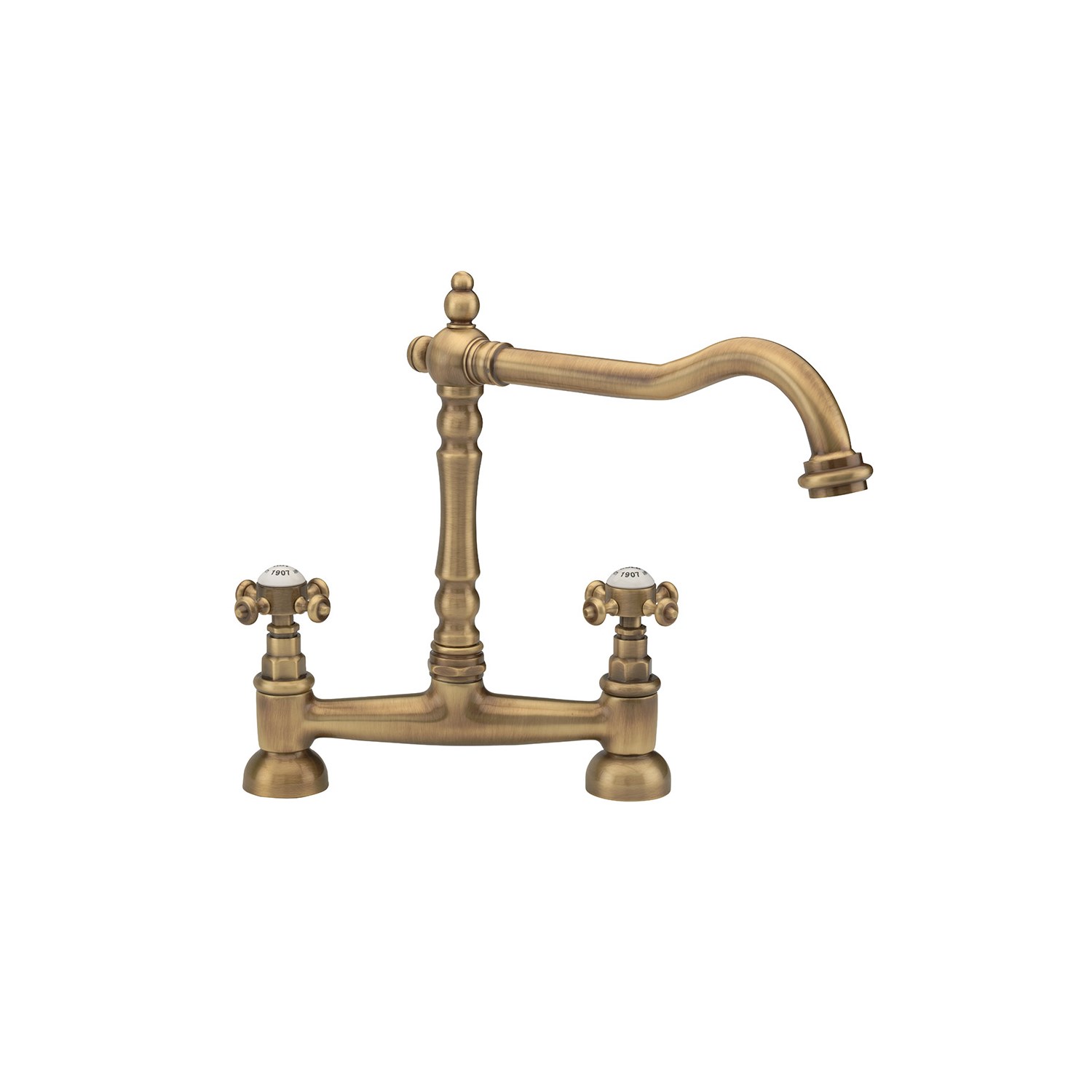 French Classic Bridge Mixer Tap - Antique Brass | Modern Living