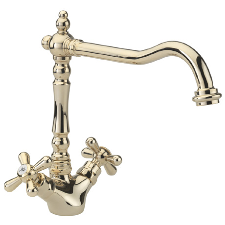 French Classic Traditional Mixer Tap - Polished Brass | Modern Living
