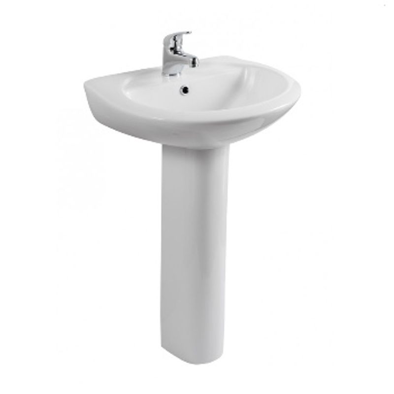 Loire 450mm 2TH Basin & Full Pedestal | Modern Living