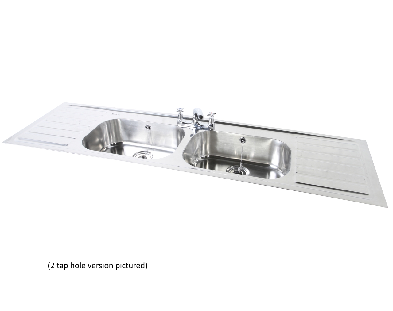 Pland Double Bowl Double Drainer - 1830 x 533 mm - 2 Tap Hole - Super ...
