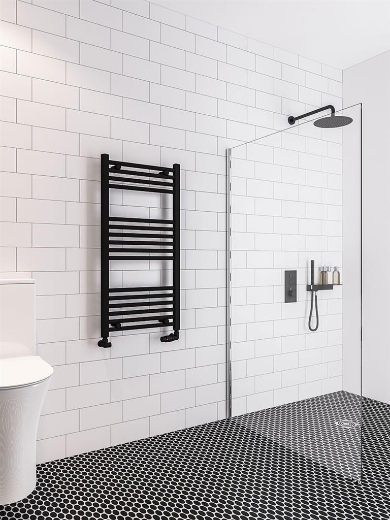 Eastbrook Wingrave 1000 x 500 Straight Towel Radiator - Matt Black ...