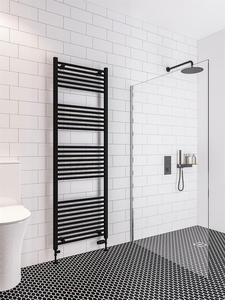 Wingrave Matt Black Towel Radiator 1800 x 600mm | Modern Living