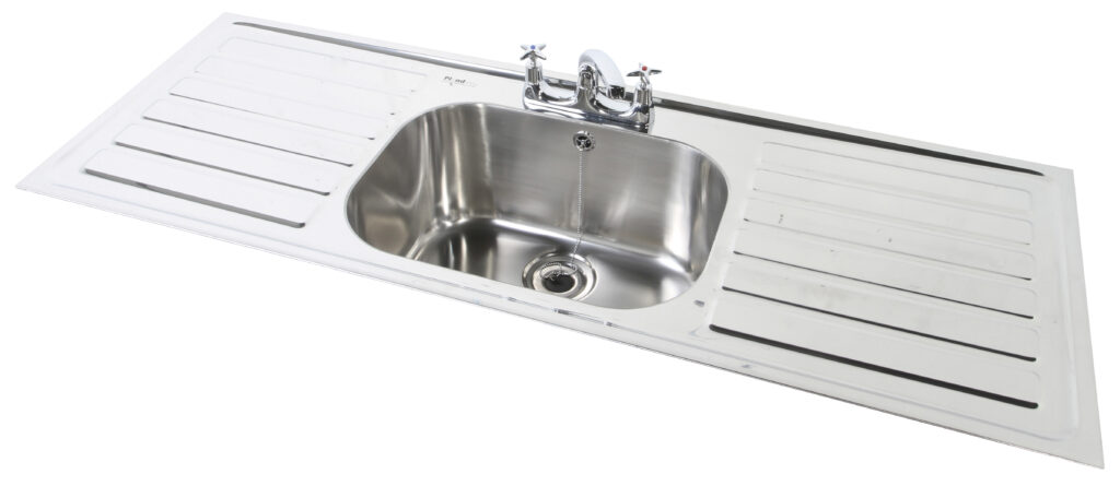 Pland Single Bowl Double Drainer - 1376 x 525 mm - 1 Tap Hole - FPS0072 ...