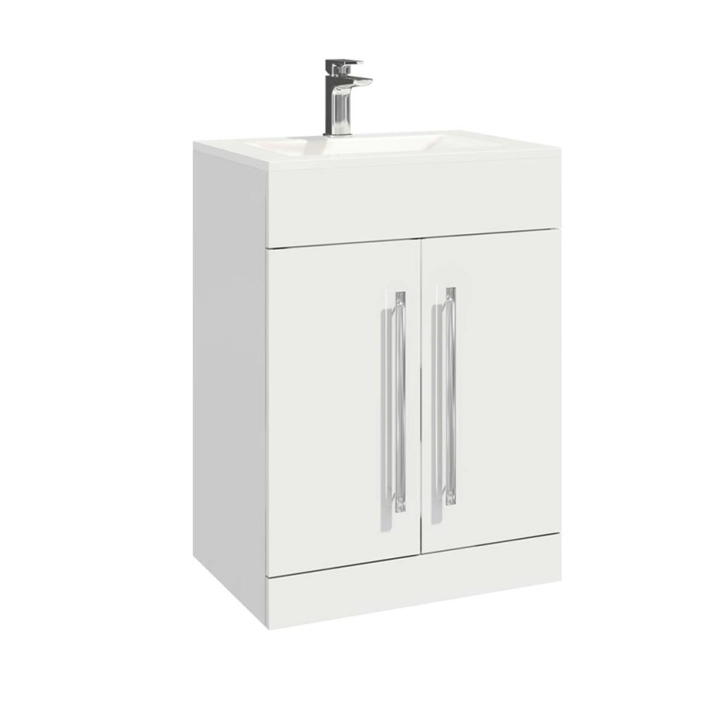 Florence Alpine 600mm Floor Standing Vanity Unit With Basin | Modern Living