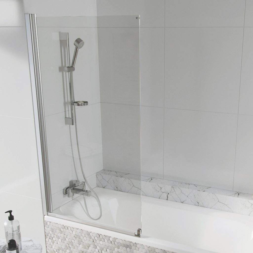 Florence S6 Acqua Arm 6mm Glass 1500mm x 800mm Single Panel Bath Screen ...