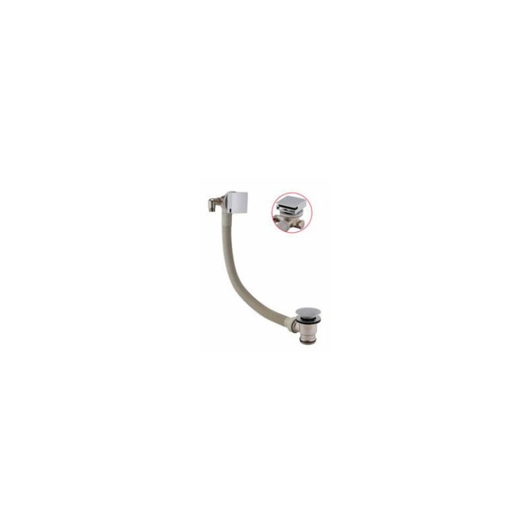 Vita Veneto Square Bath Filler Mixer Sprung Waste & Overflow Chrome ...