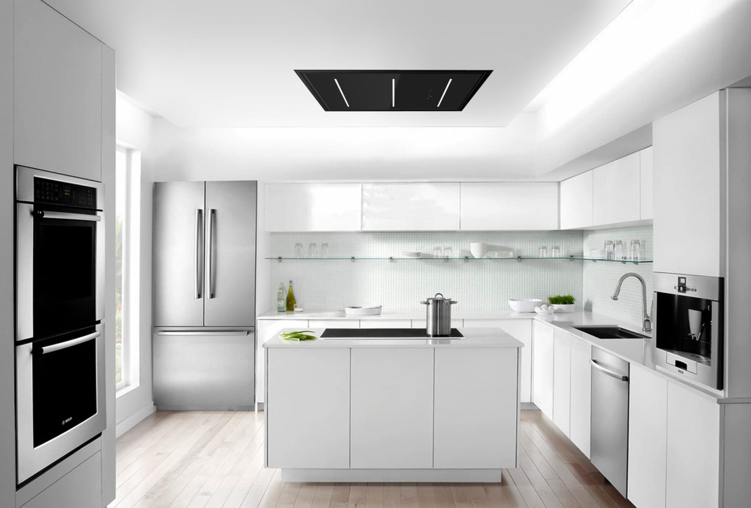 ViandPro Opus 90x50 White Flush Fit Ceiling Cooker Hood – Ducted or ...